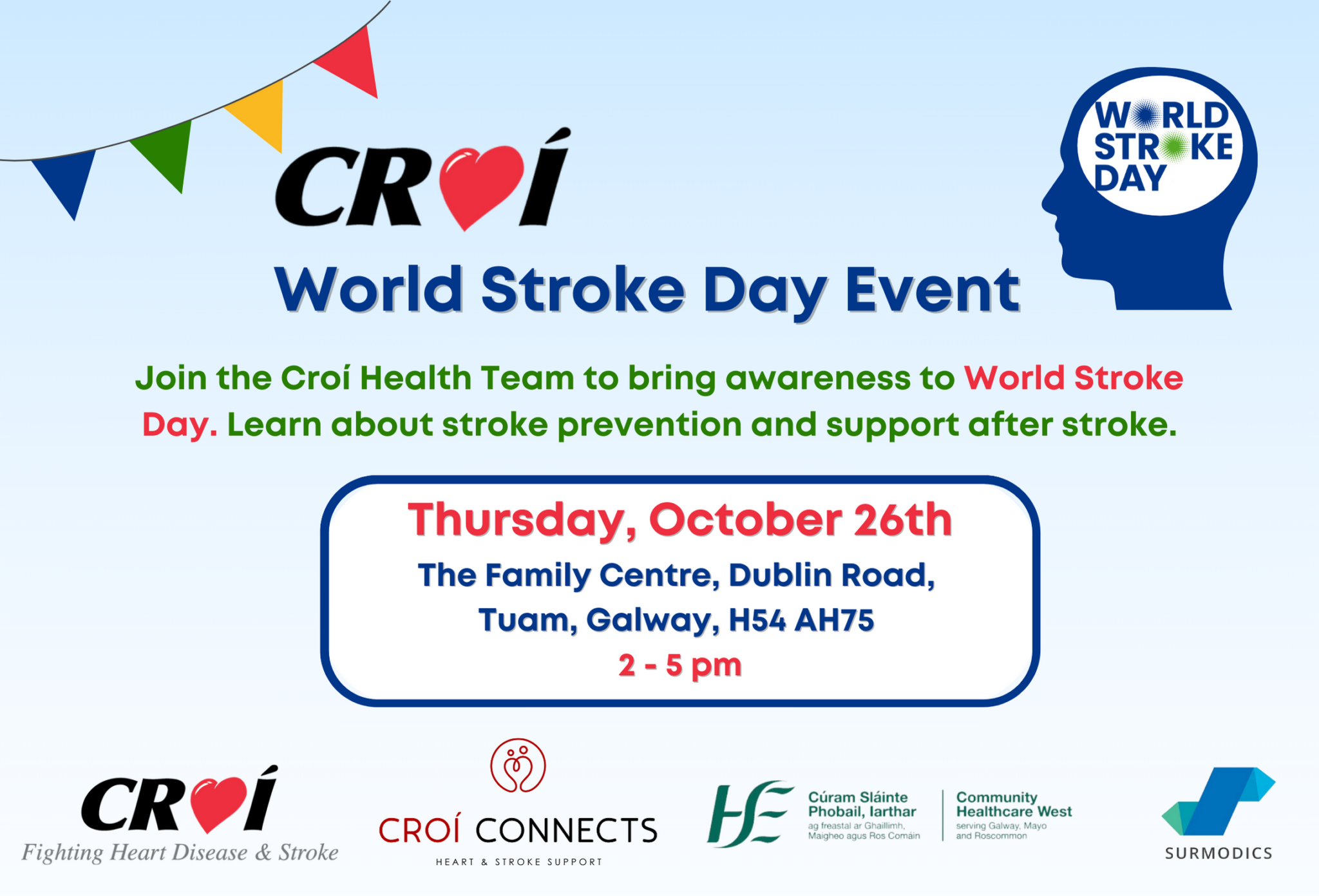 World Stroke Day Event Tuam Galway • Croi Heart And Stroke Charity